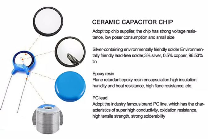 Y2 Safety Stable High Voltage Ceramic Disc Capacitors Flameproof